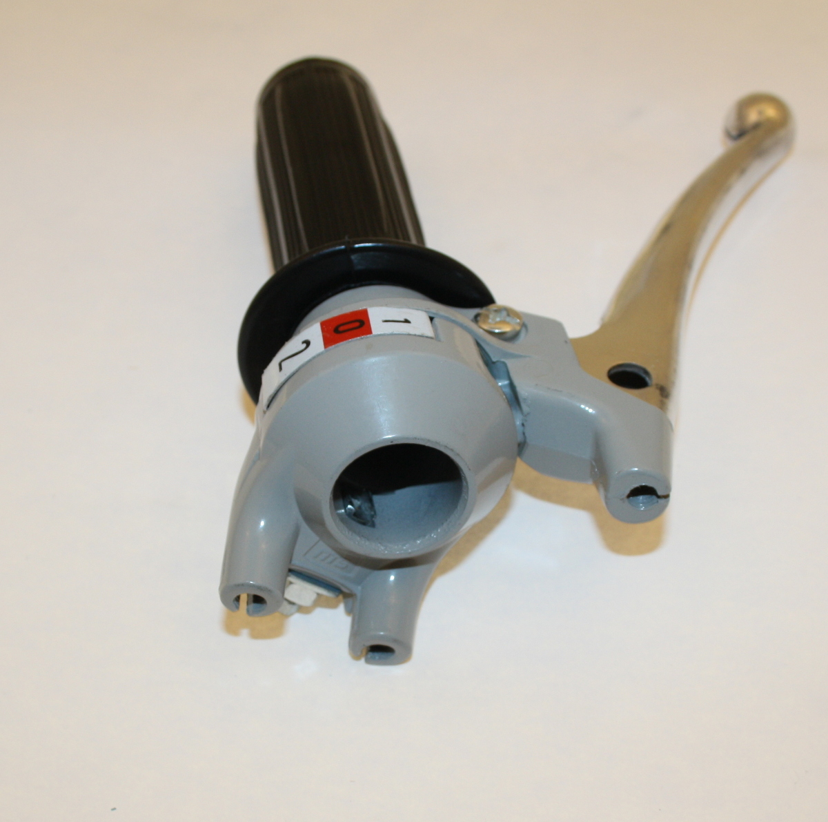 Växelhandtag 2 vxl. grå, alu kopplingshandtag - Mopedrenovering