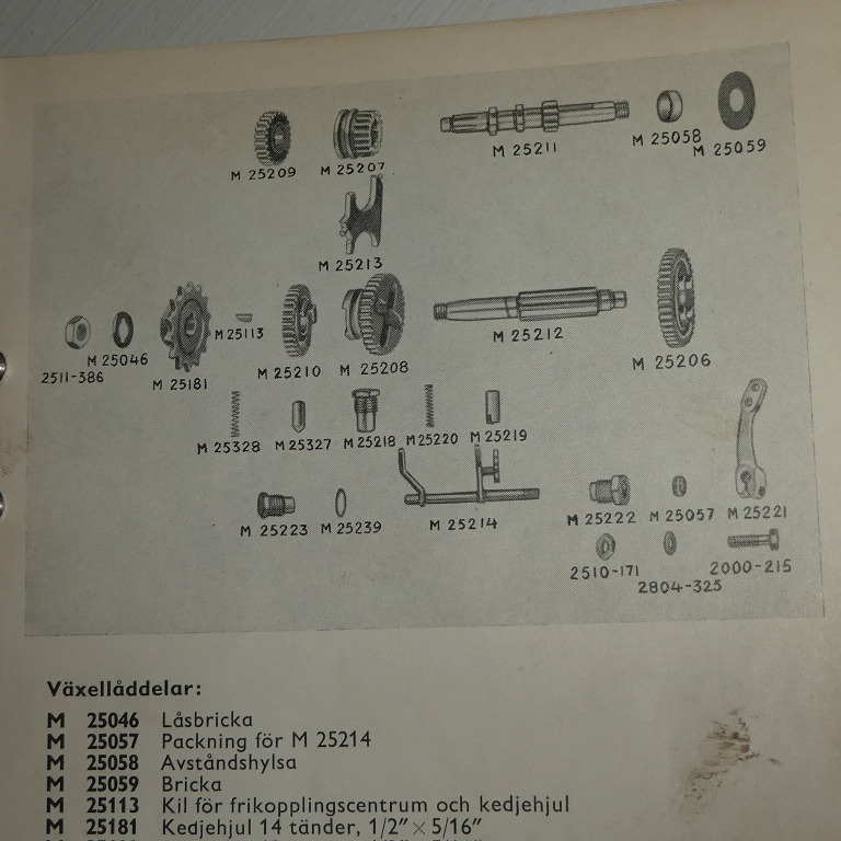 Spärr M-25219 Husqvarna 120cc NOS - Mopedrenovering