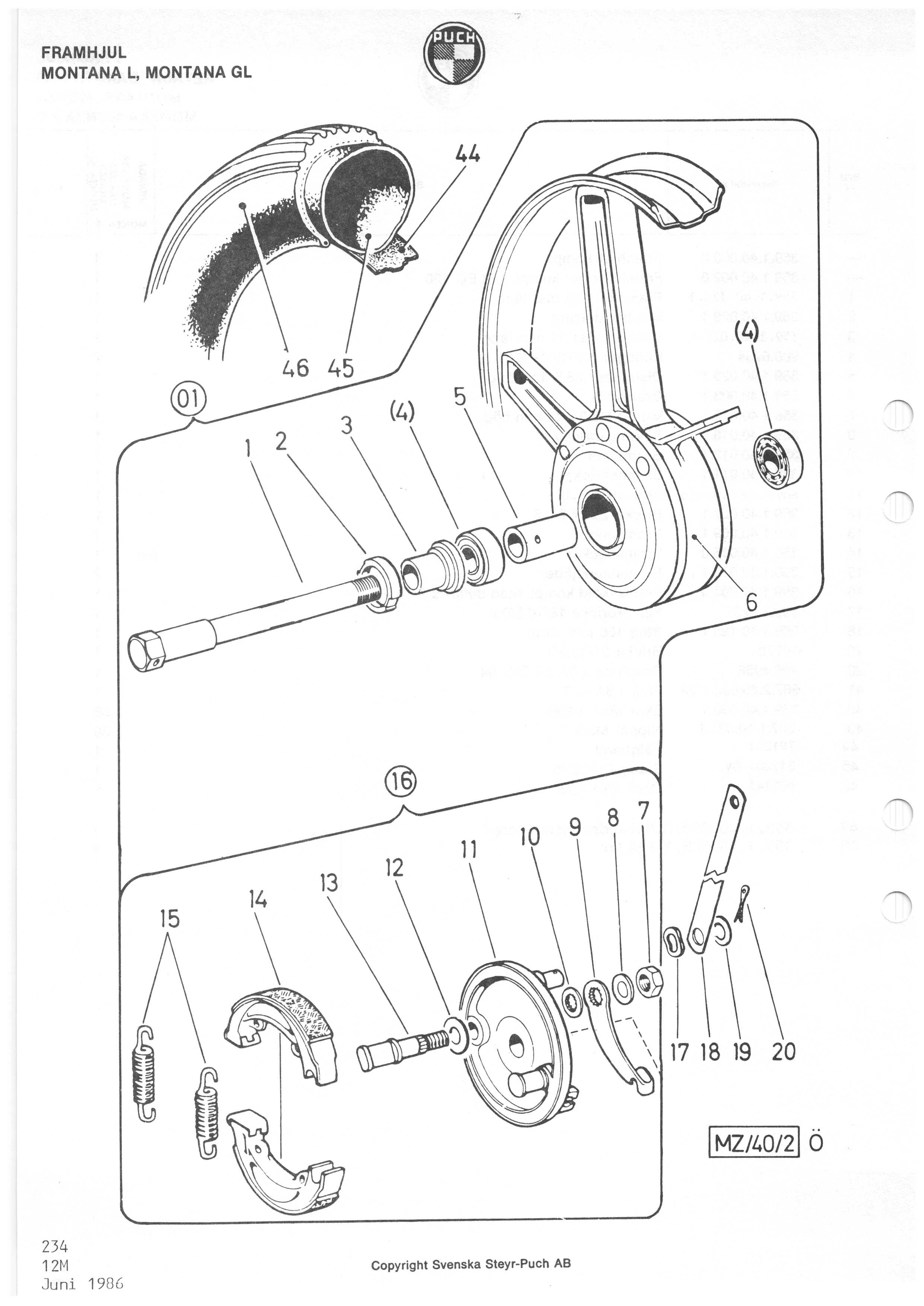 Puch spare parts picture wheels, Monza, Montana etc. - Mopedrenovering