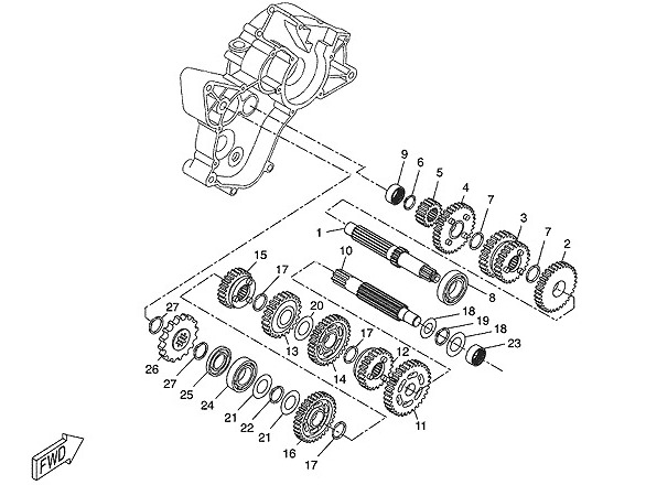 Shims secondary shaft, Nr 18 . 14x27x0,4 mm - AM6 - Mopedrenovering