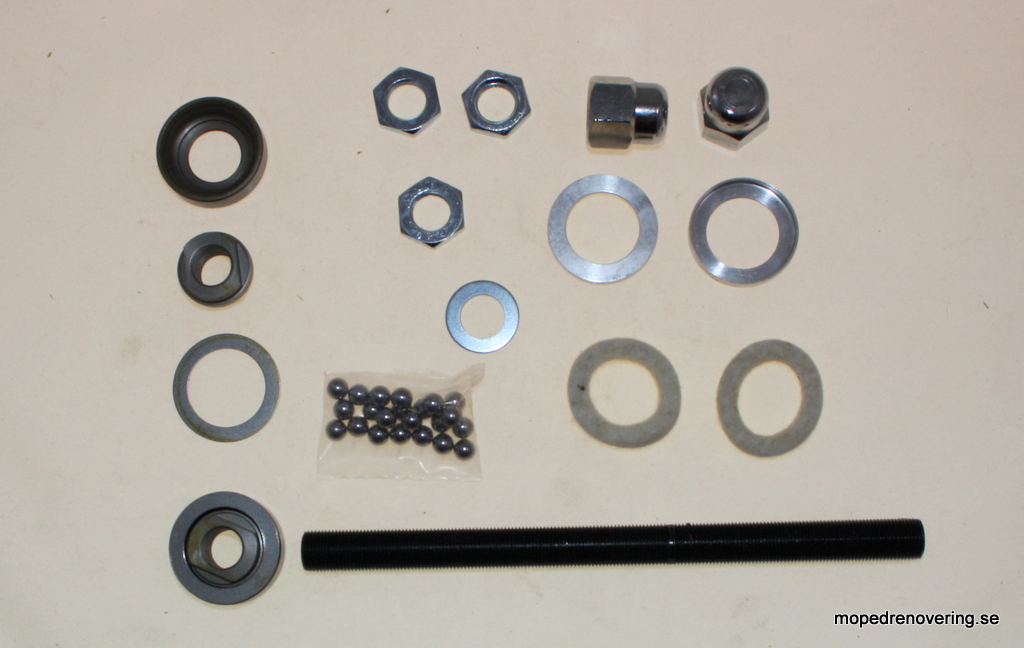 Repair kit front hub Grimeca front 105 mm Mustang - Mopedrenovering