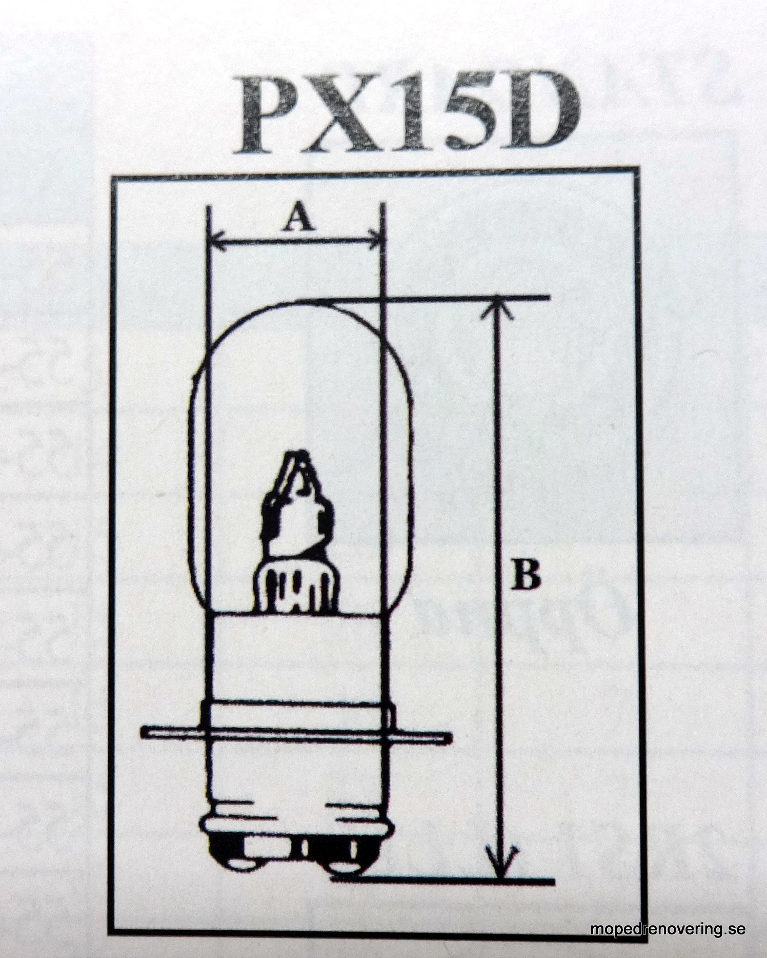 Glödlampa PX15D 6V 15/15W - Mopedrenovering
