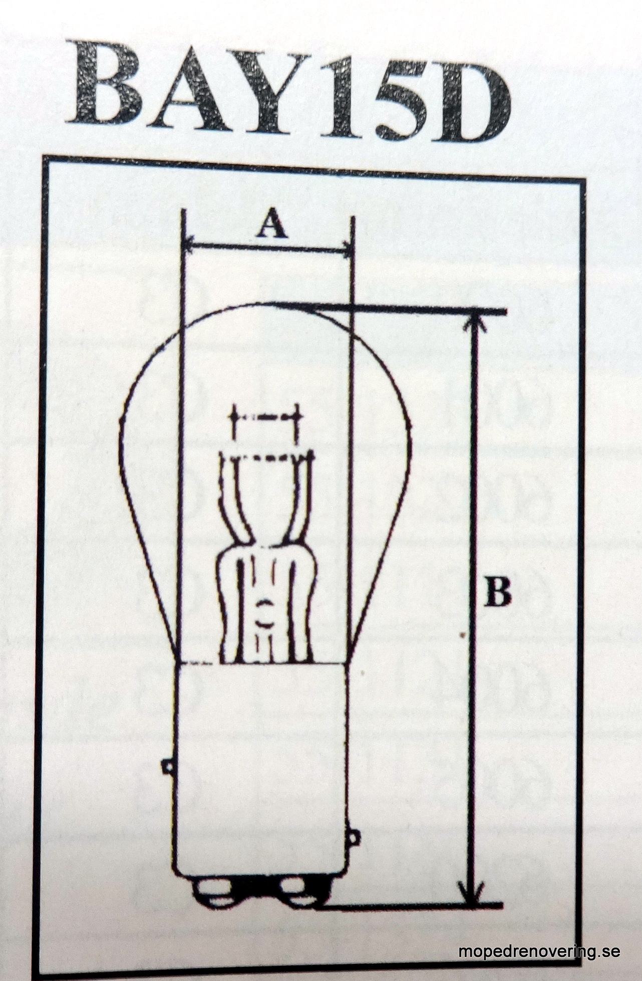 Glödlampa BAY15D 6V 5/3W - Mopedrenovering