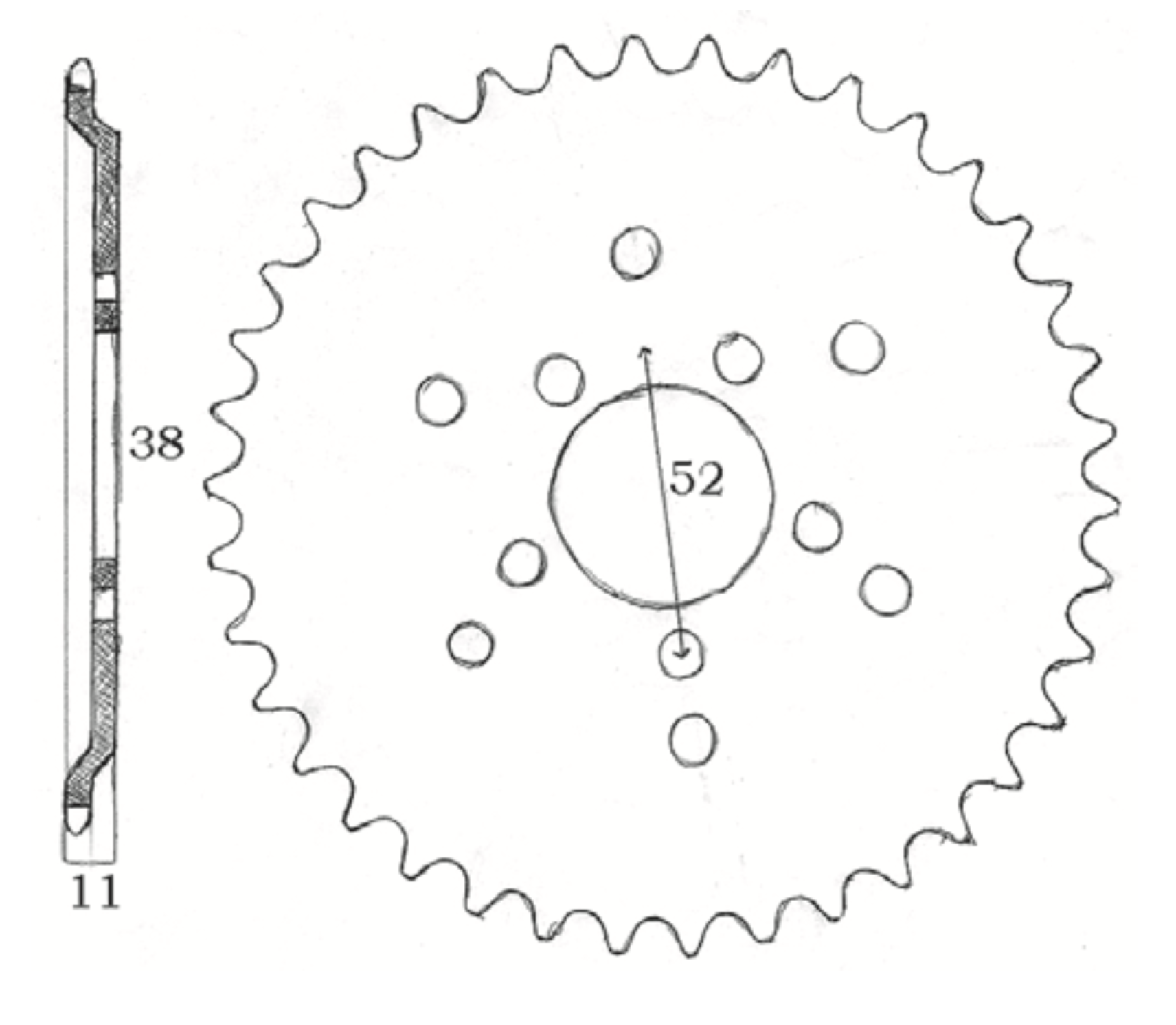 Drev, Bak Dakota 3000, Nevada original 38 kugg - Mopedrenovering