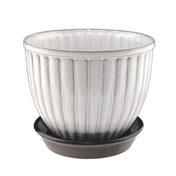 Nittsjö Keramik - Blomkruka N4 vit