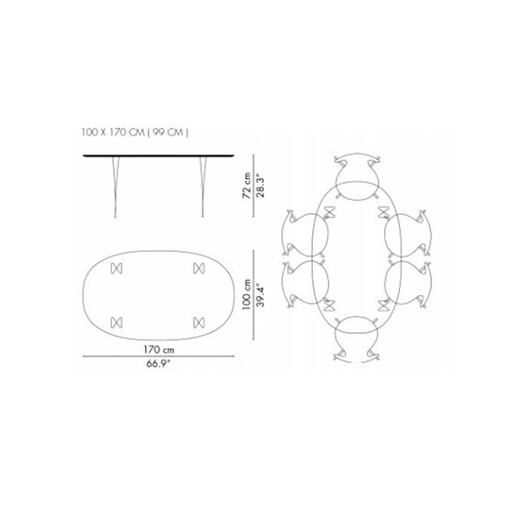 Superellips B616 Bord - Skyltexemplar | Fritz Hansen | Vision of Home.se