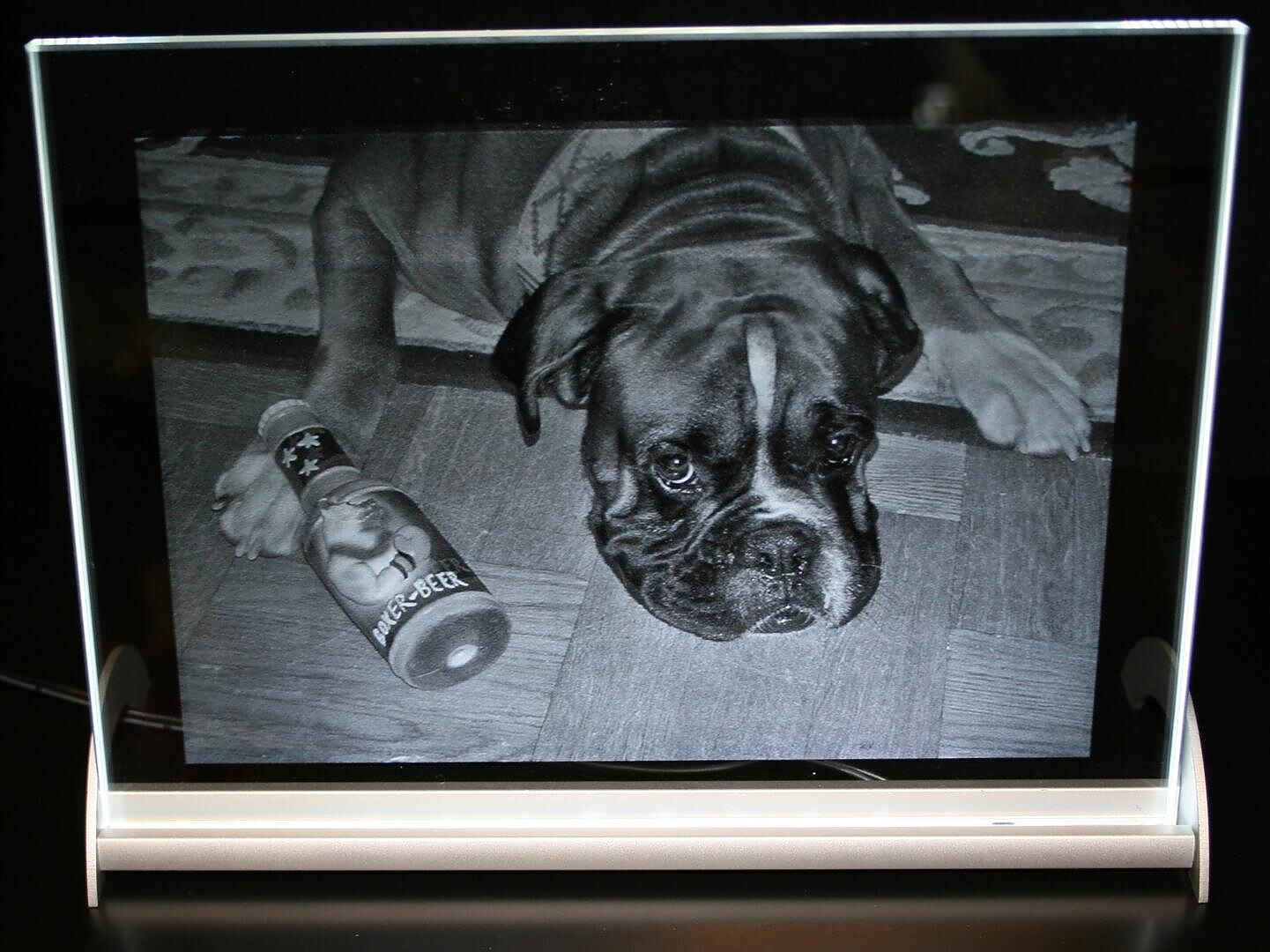 Tavla i Optiwhite-glas 225x165x10 mm inkl. LED-belysning i aluminium ...