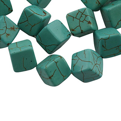 Syntetisk turkos 10mm kub turkos - Pärlor | Halvädelsten | DIY | SkapaiLund