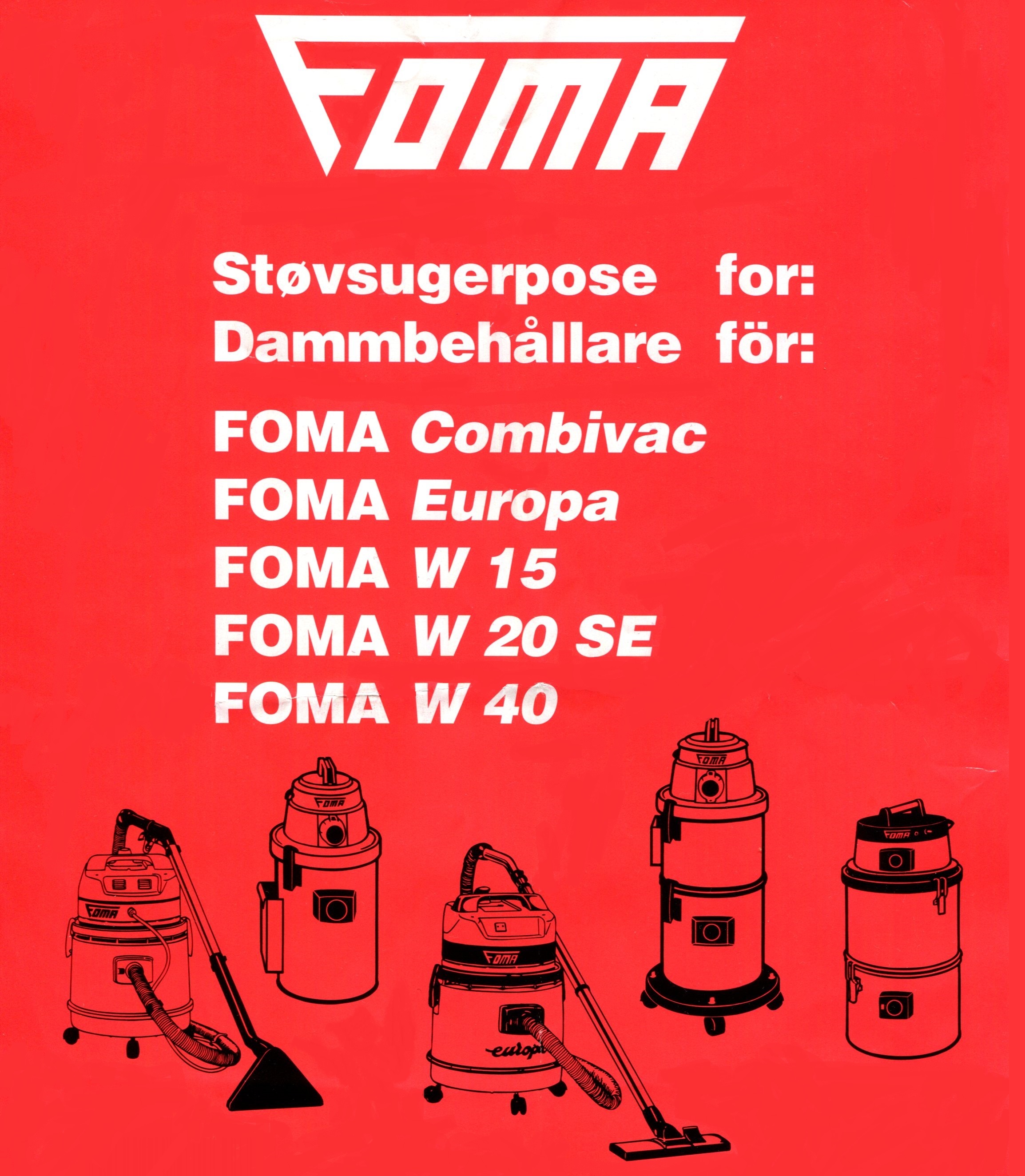 FOMA Centraldammsugarpåsar, 5-PACK