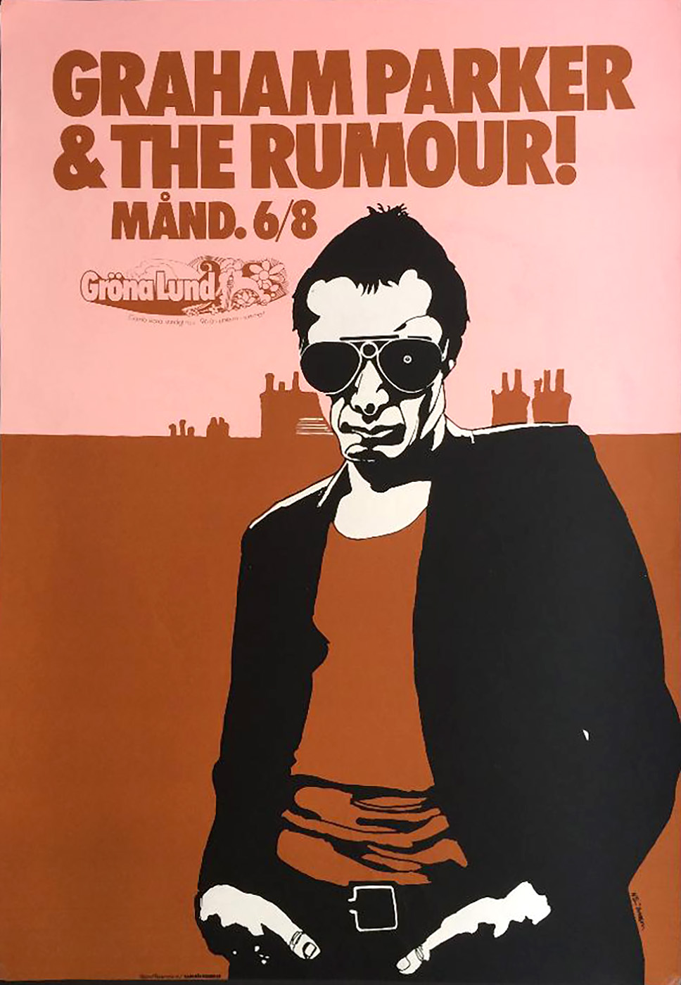 vintageaffischer - GRAHAM PARKER & THE RUMOUR – GRÖNA LUND