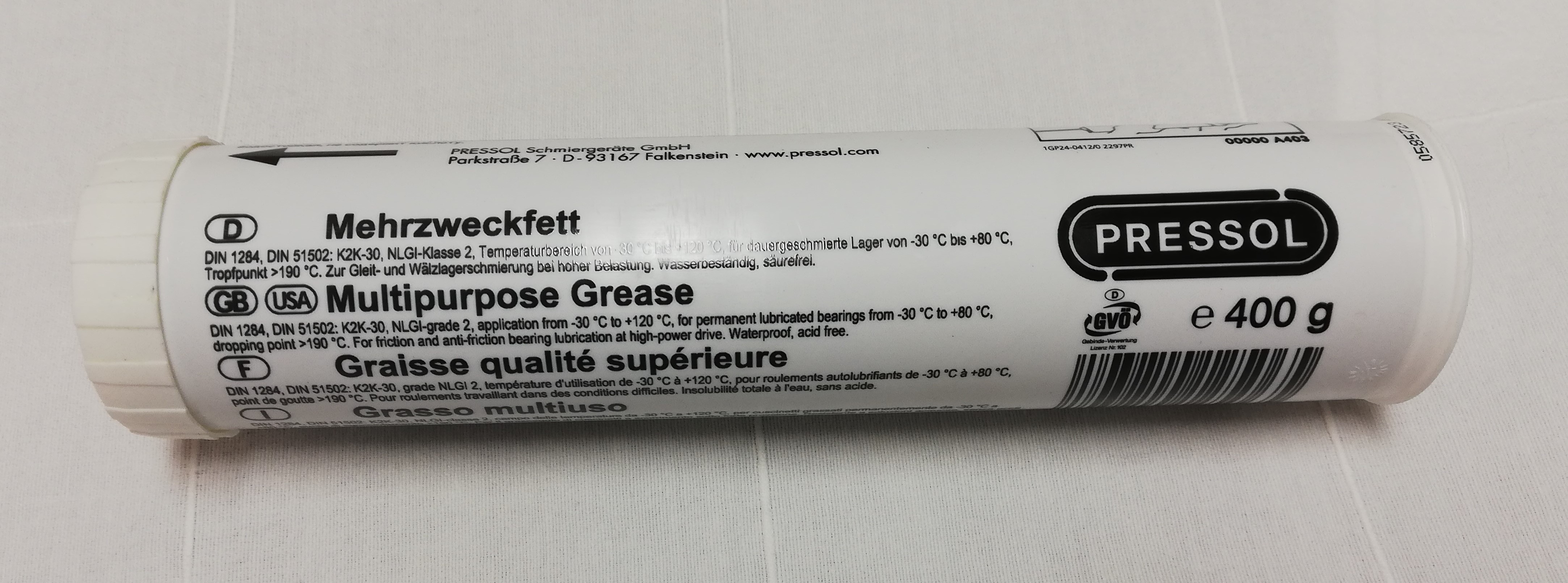 IM Machinery - Grease cartridge universal 400gr 12511