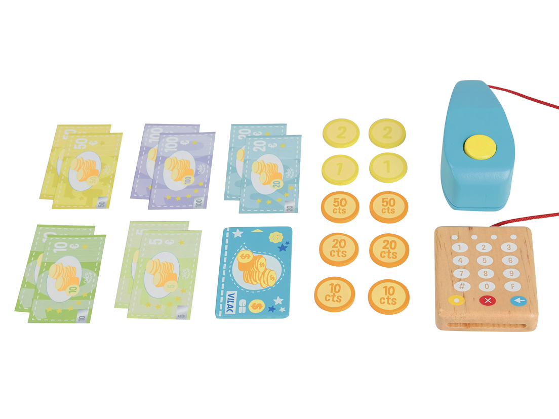 Kassaapparat leksak för barn med många roliga funktioner