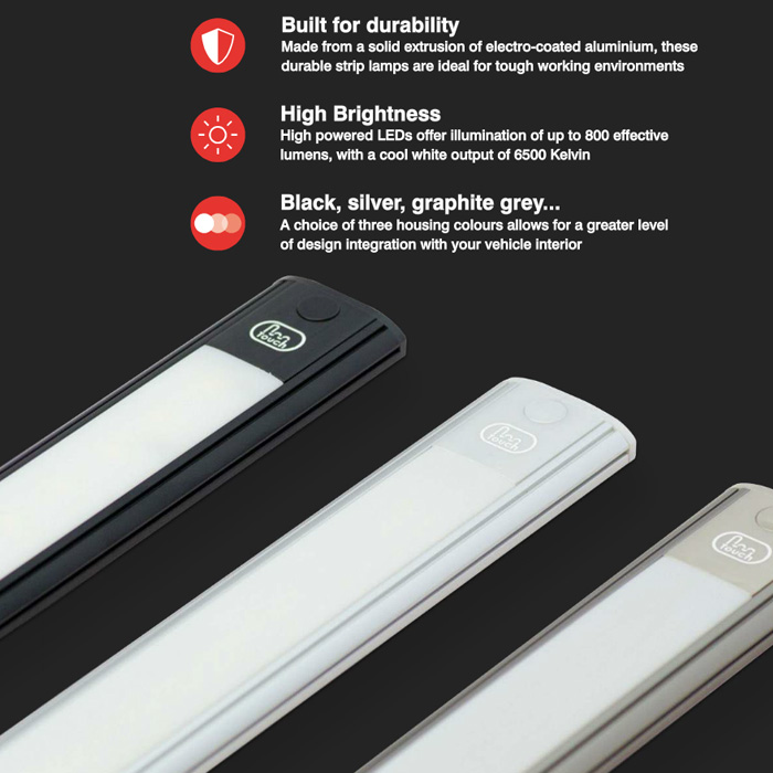 LED-strip interieur 770mm|ON/OFF|Grey