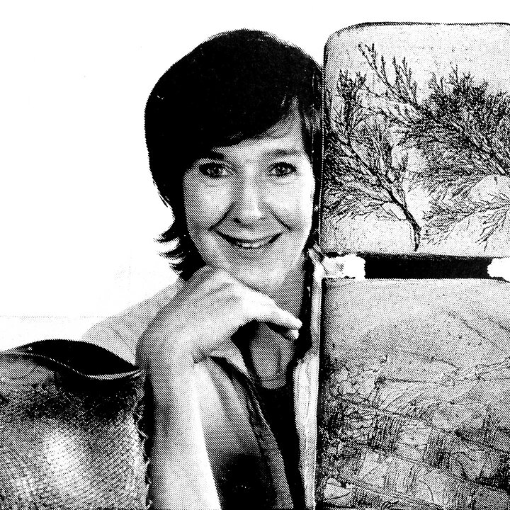 Paula von Freymann (1970s) Unique Block Vase with Plant Decor 13 cm