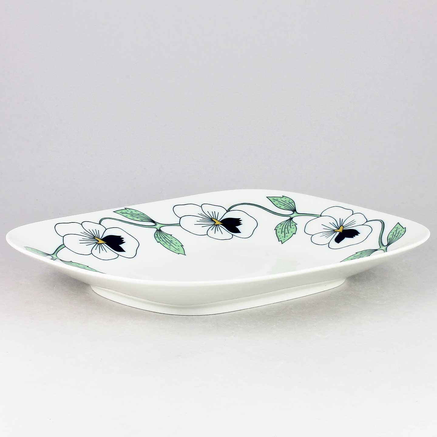 Sylvia Leuchovius (Sylvia 1976) Rectangular Dish with Viola Decor 28 cm ...