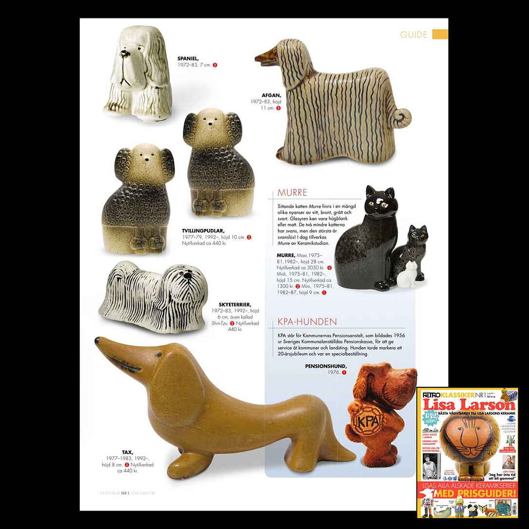 Lisa Larson’s dogs from Gustavsberg and K-studion