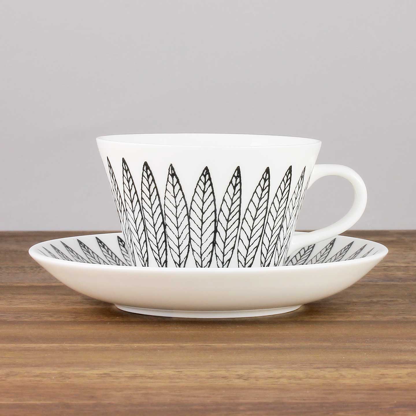 Stig Lindberg (Black Salix 2000s) Charming Coffee Cup with Saucer