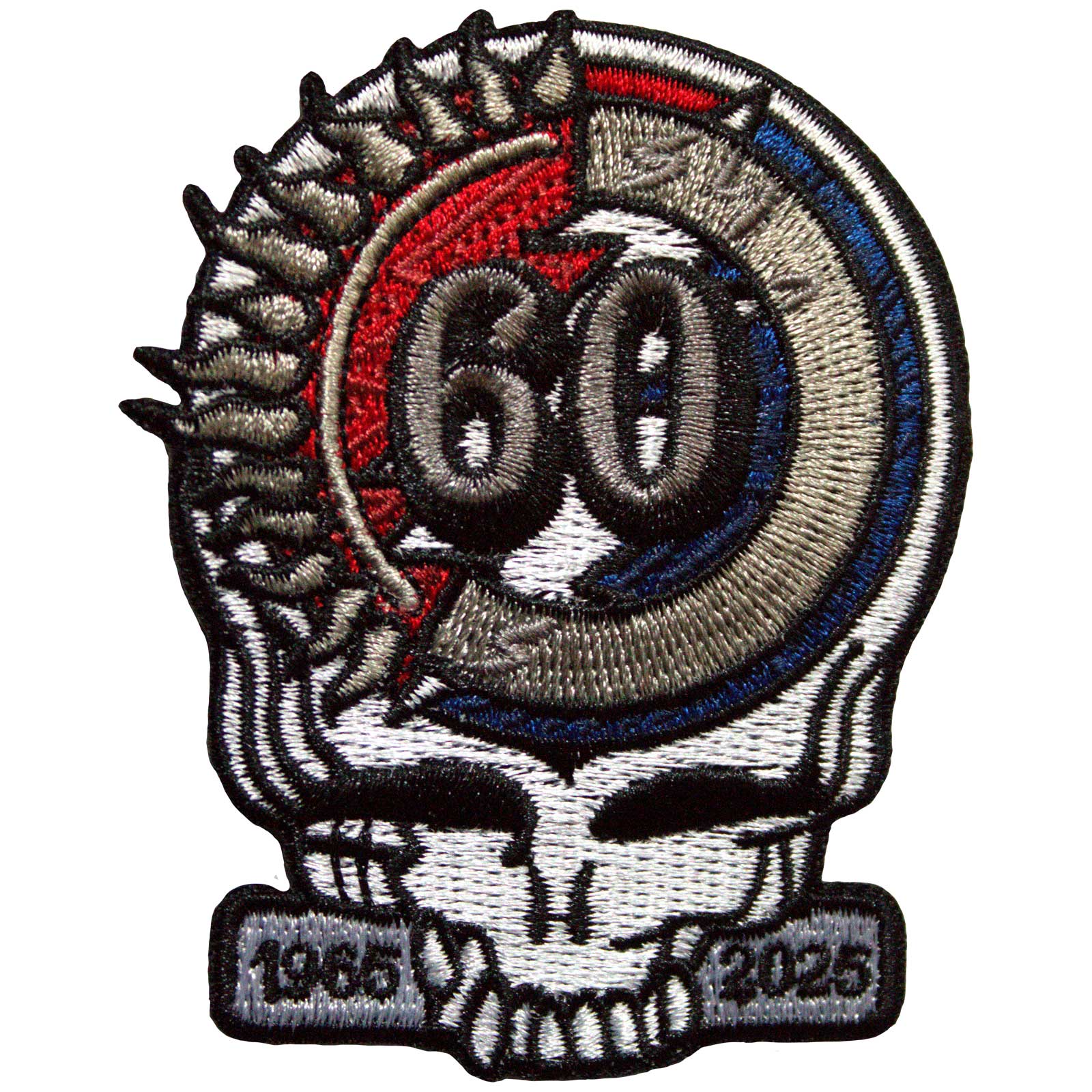 Grateful Dead Woven Patch: 60th Anniversary Skull (Standard) - www.plugged.se