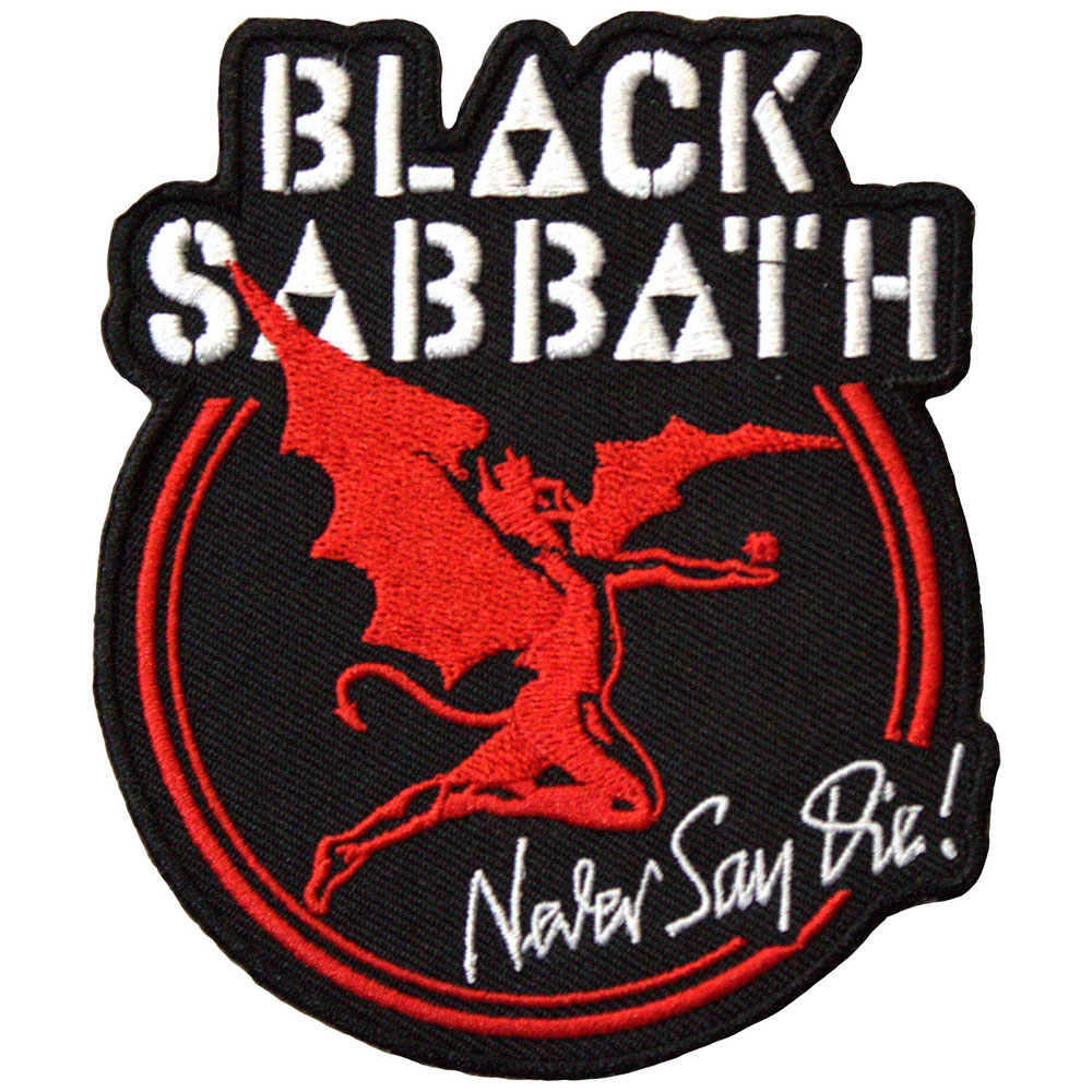 Black Sabbath Woven Patch: Archangel Never Say Die (Standard) - www.plugged.se