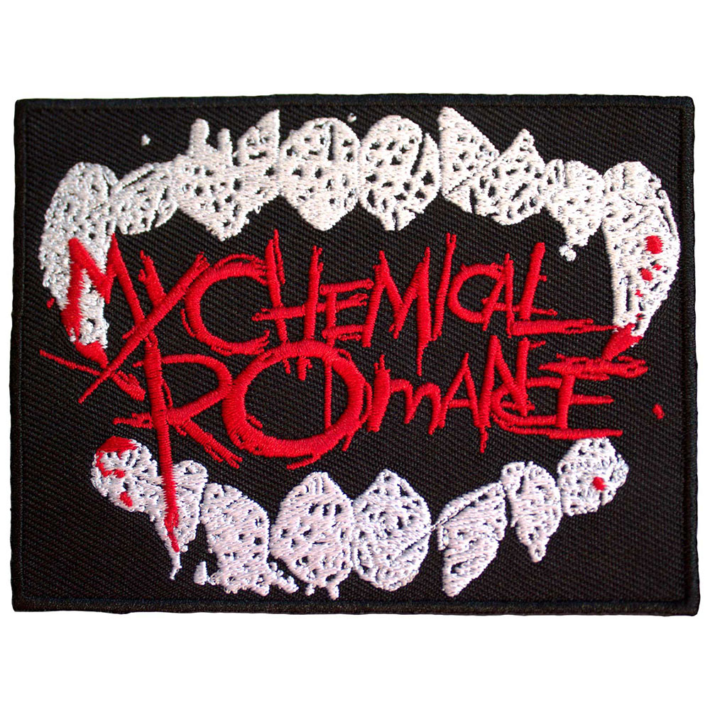 My Chemical Romance Woven Patch: The Black Parade Logo Fangs (Standard) - www.plugged.se