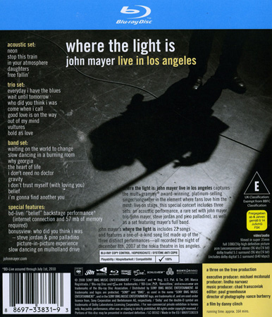 John Mayer - Where the Light Is - Live In Los Angeles (Blu-ray ...