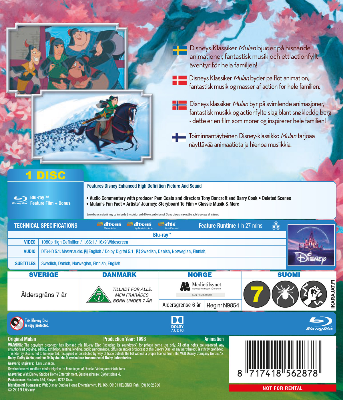 Mulan (Disney) (Blu-ray) - Kvarnvideo.se