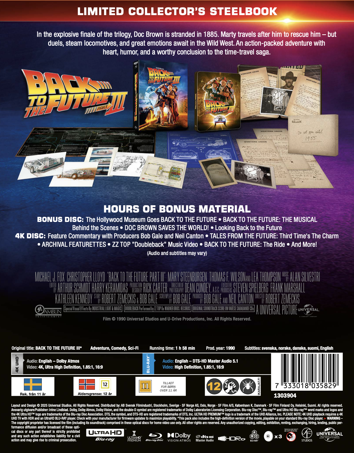 Back To the Future: Part III (Limited Edition Steelbook) (4K Ultra HD ...
