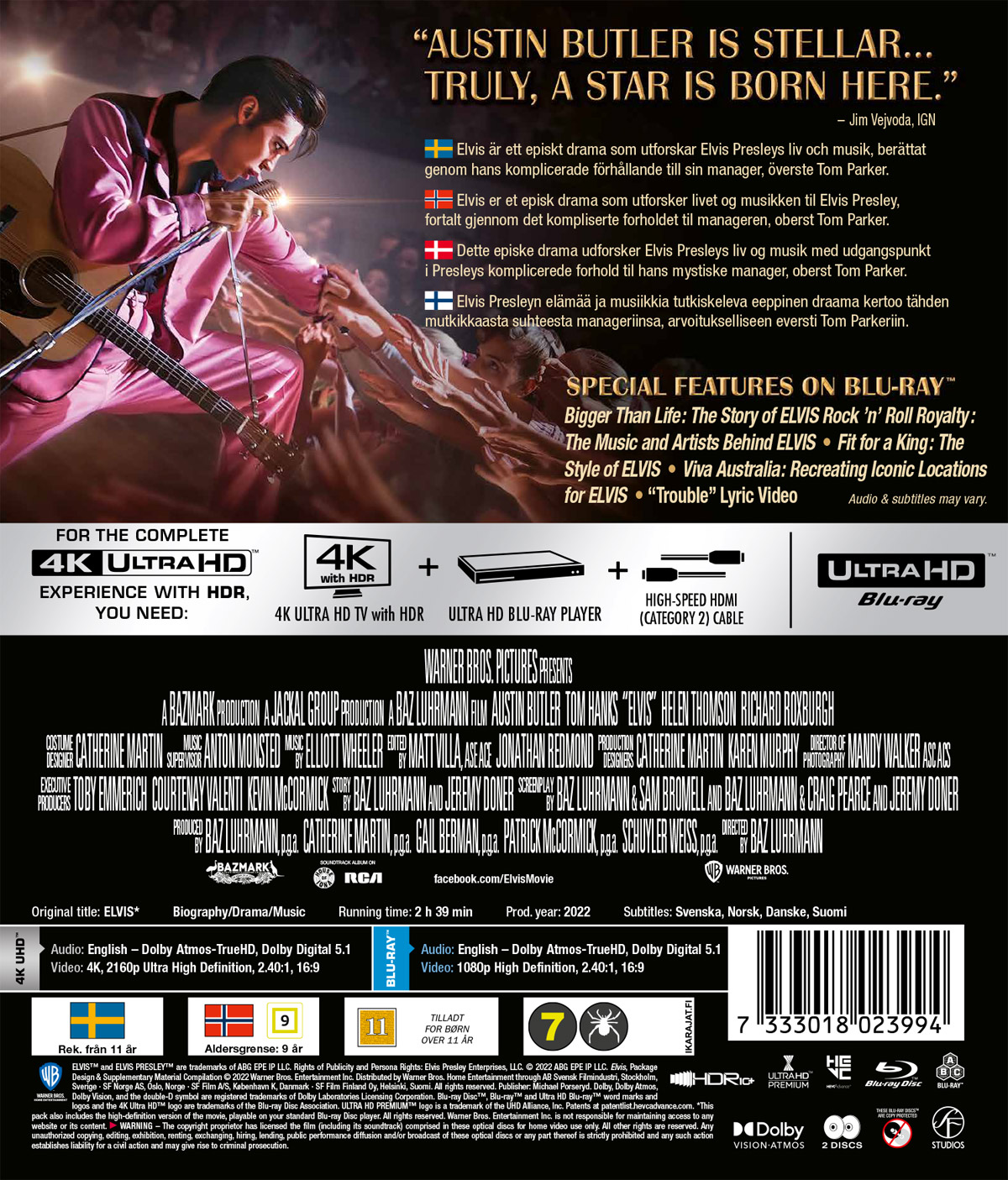 Elvis (4K Ultra HD + Blu-ray) - Kvarnvideo.se
