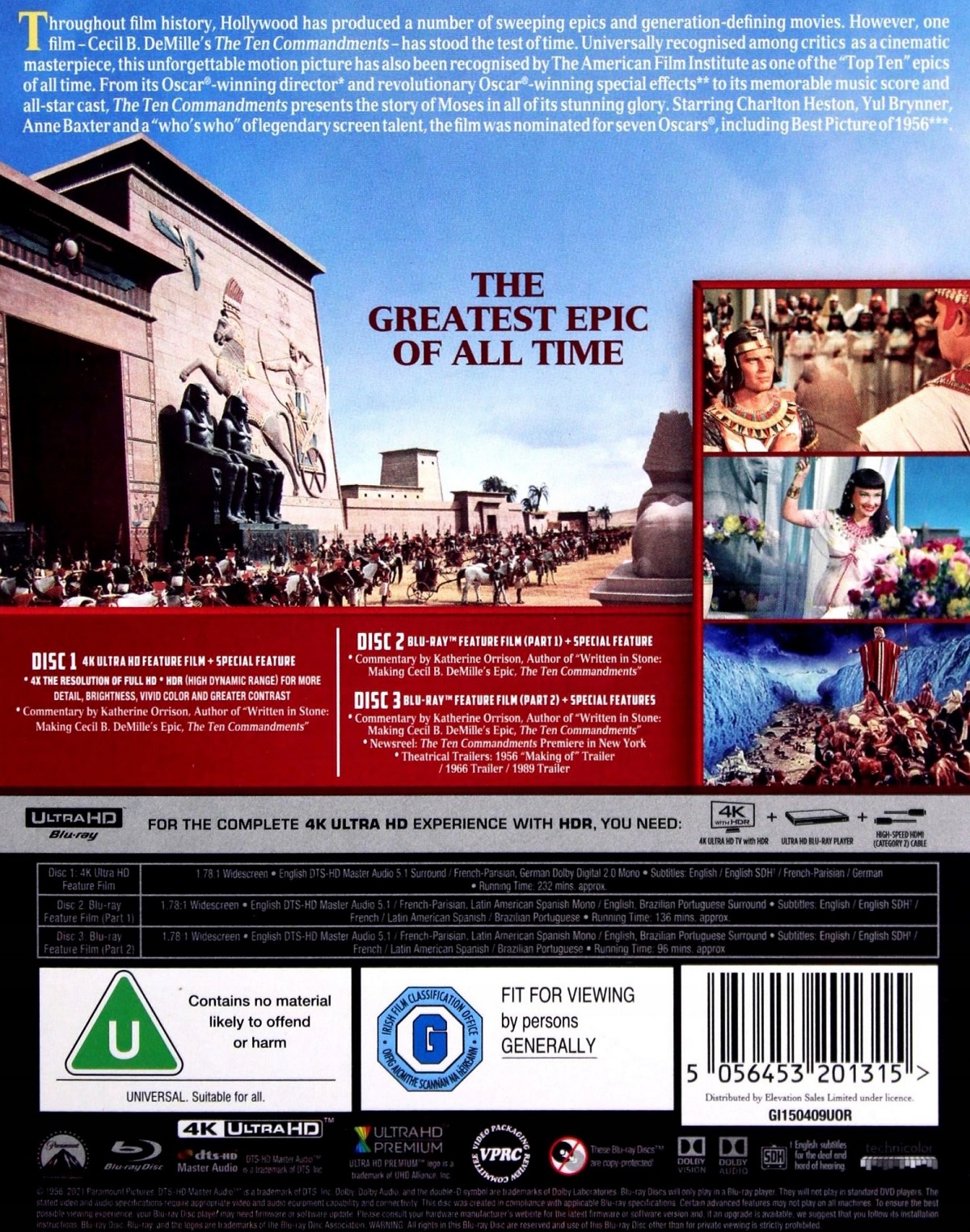 Ten Commandments (ej svensk text) (4K Ultra HD + Blu-ray) - Kvarnvideo.se