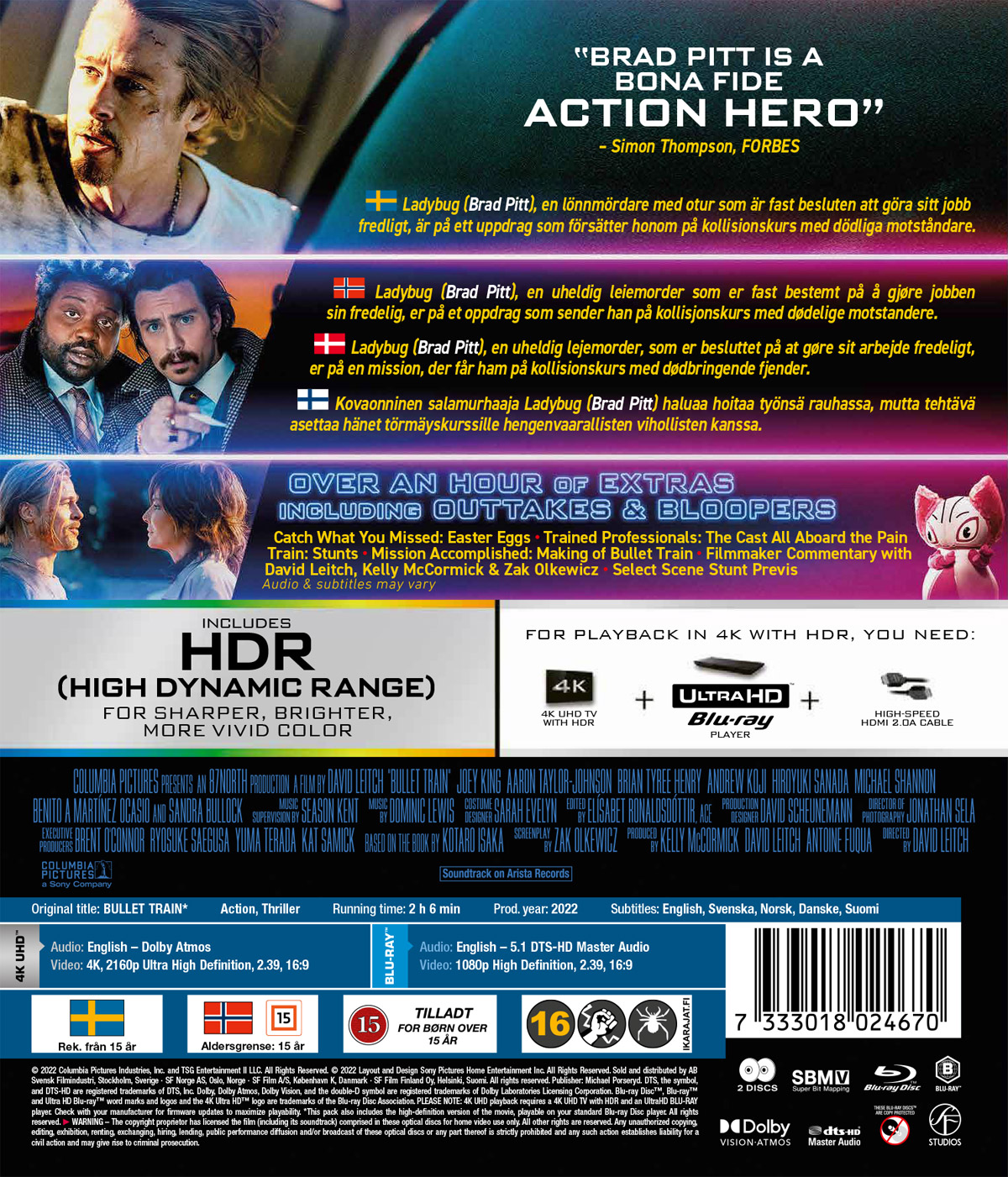 Bullet Train (4K Ultra HD + Blu-ray) - Kvarnvideo.se Bullet Train (4K Ultra HD + Blu-ray) - Kvarnvideo.se