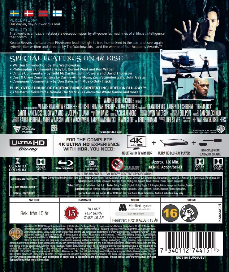 Matrix (4K Ultra HD + Blu-ray) - Kvarnvideo.se
