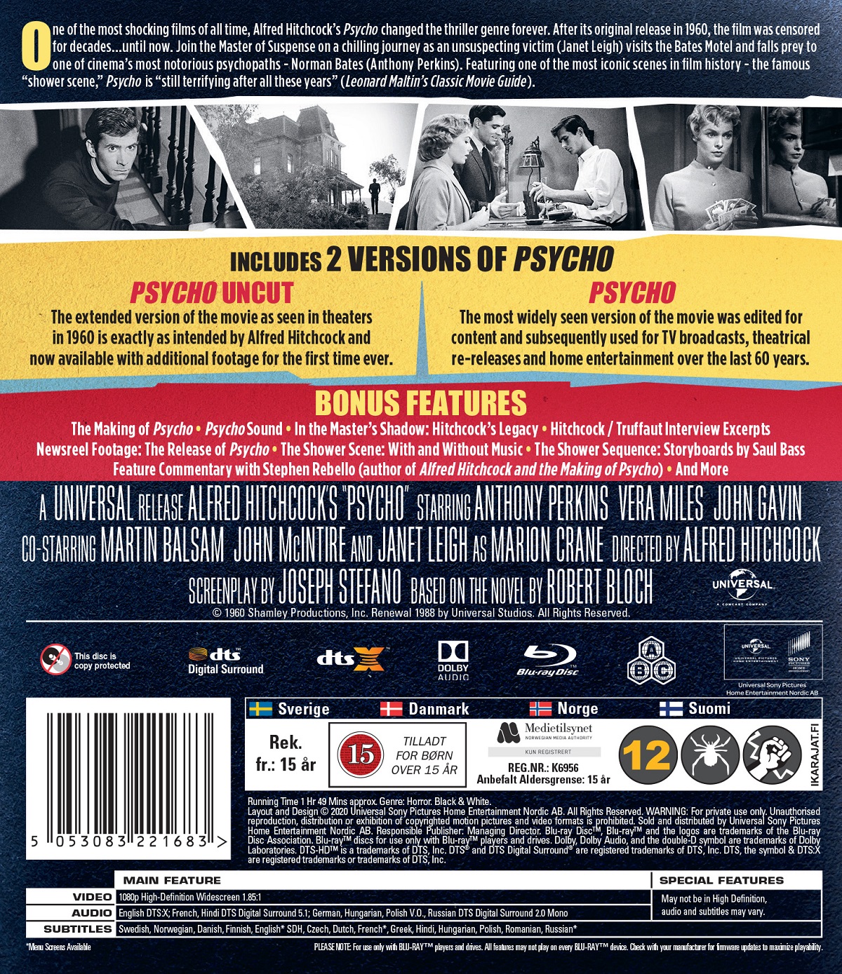 Psycho (Blu-ray) - Kvarnvideo.se