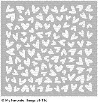 My Favorite Things - Lots of Heart 6x6 Inch Stencil - Ljuva Änglar
