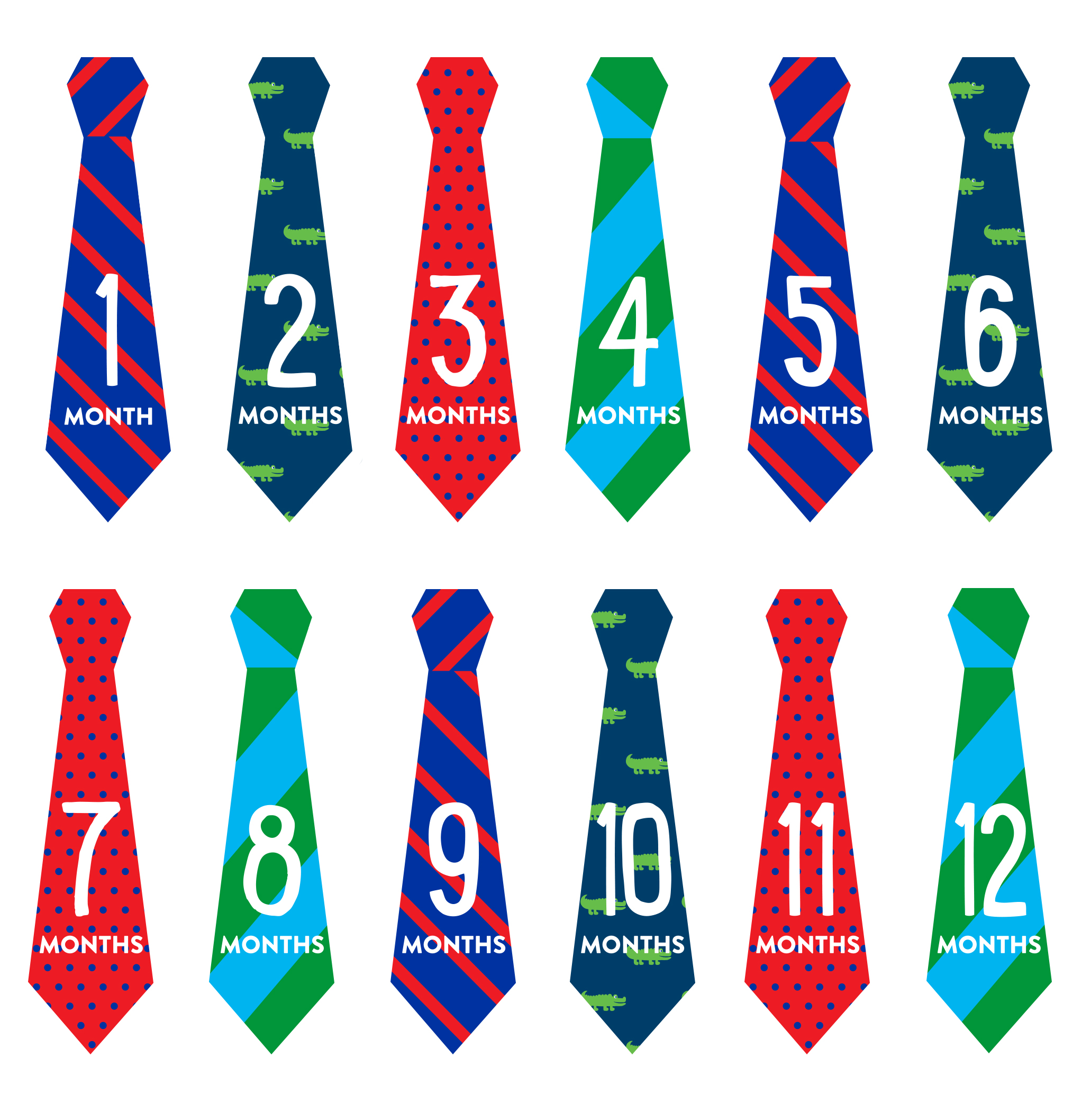 Baby's First Year Tie Stickers - 4P - Babies and Kids