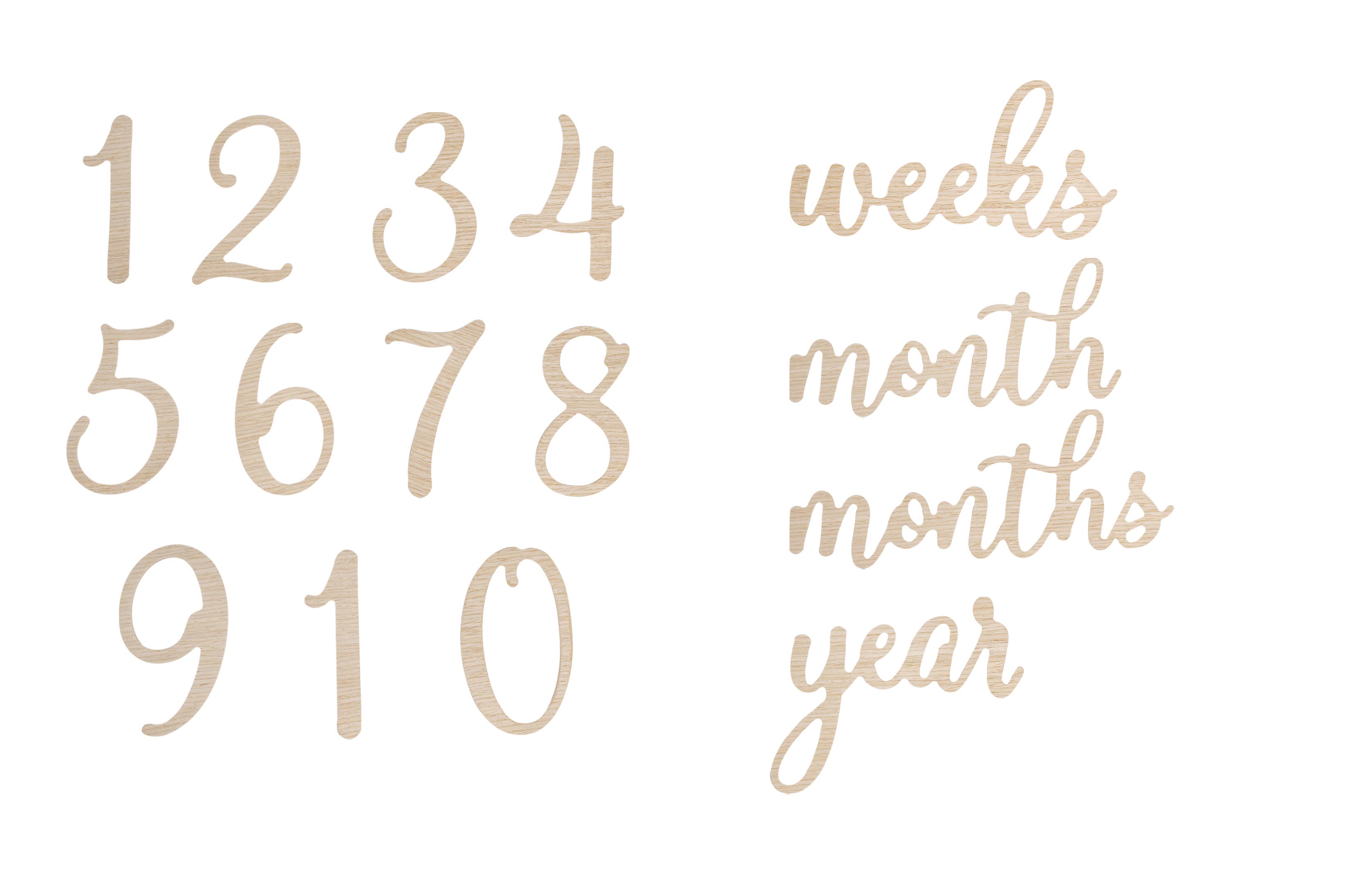 Pearhead Wooden milestone photo props natural wood - 4P - Babies and Kids