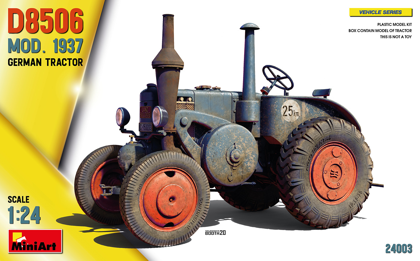 MiniArt 24003 German tractor D8506 w/o roof 1937 1/24 - Habo Hobby