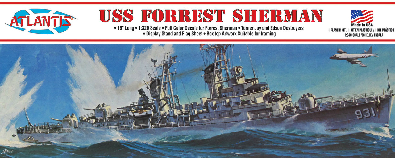 Atlantis H352 USS Forrest Sherman Destroyer 1/340 - Habo Hobby