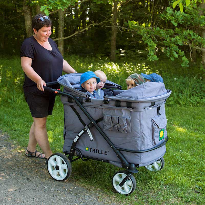 Trille Goliat, Barnvagn för 4 barn - Grey - Barnpavag.se
