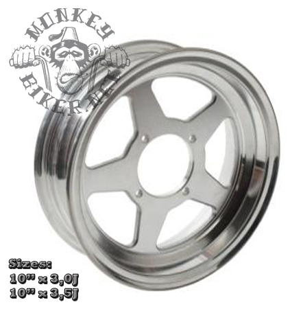 Monkeybiker Sweden - 10" alloy rim - Daytona style 3.5"