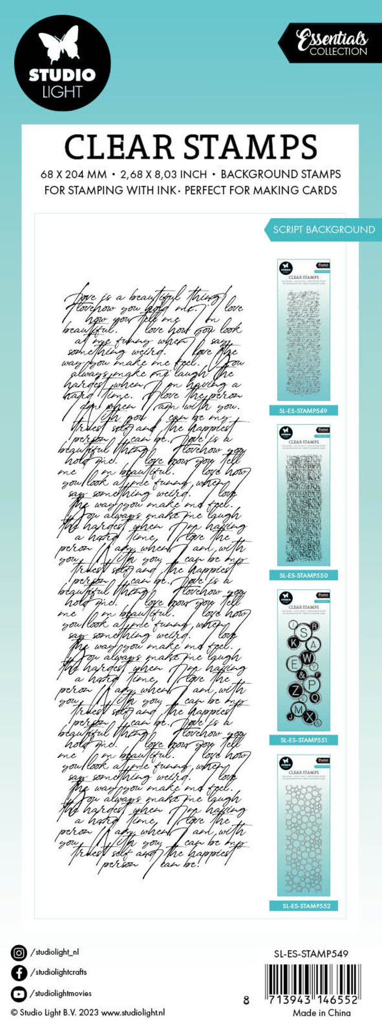 Studio Light - Script Background - Clear Stamp - Pyssloteket