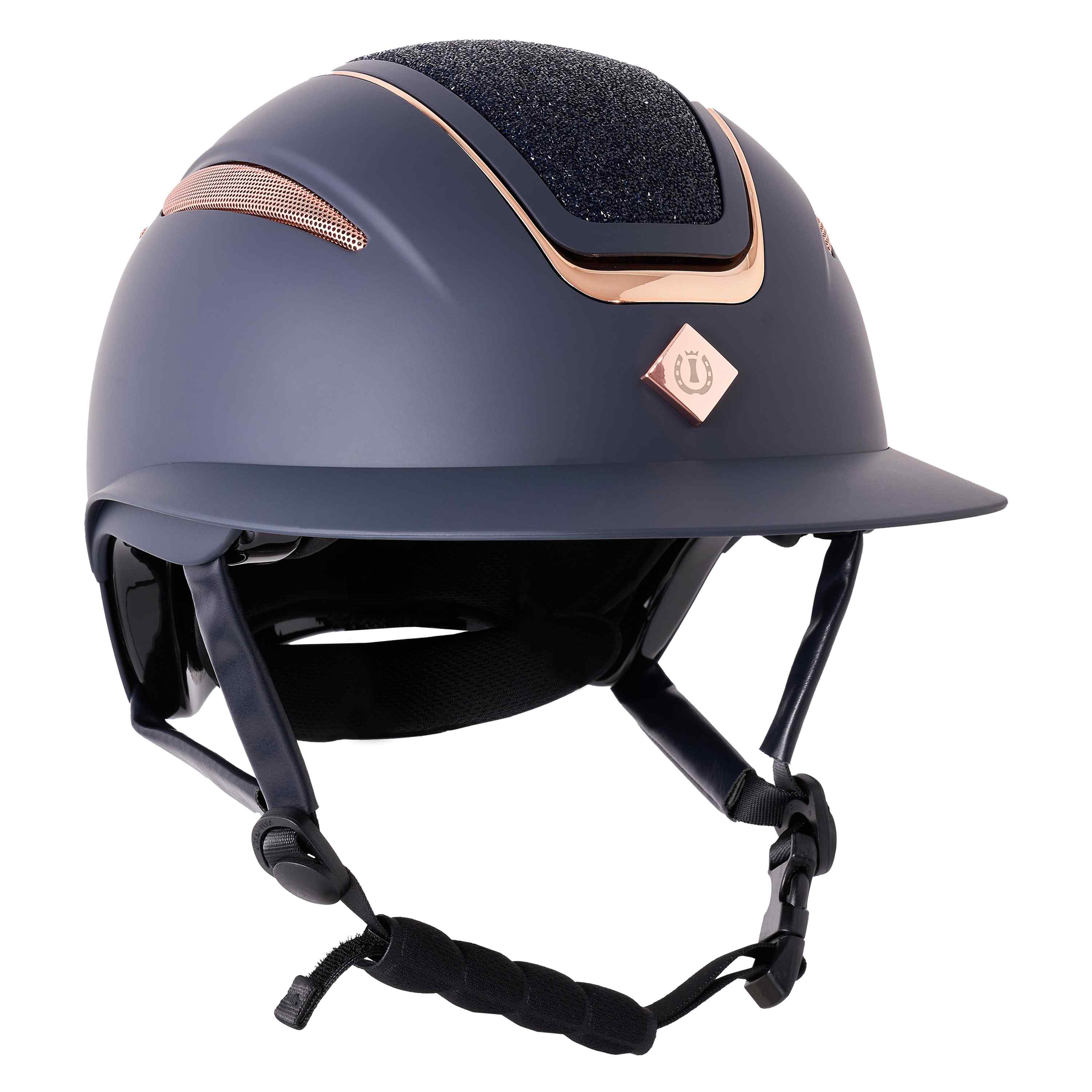 Imperial Riding Riding helmet Olania Deluxe big visor Navy-Rosegold ...
