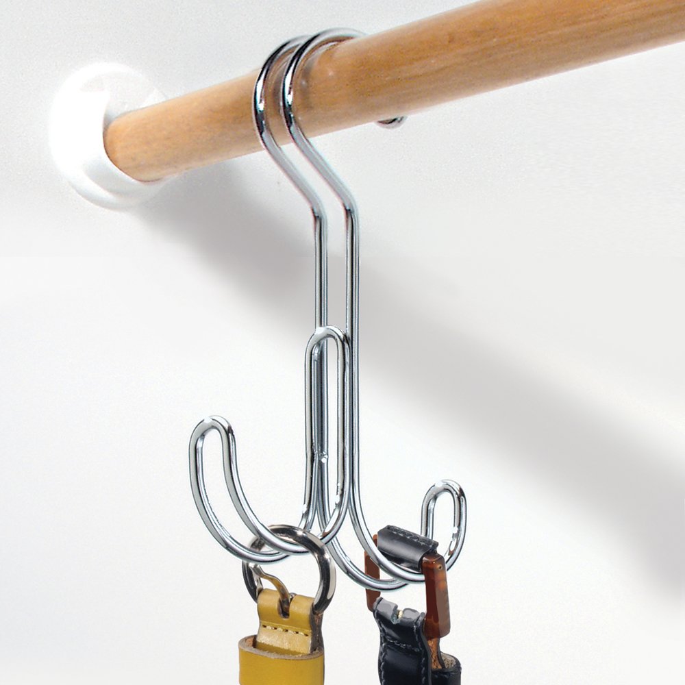 Förvara - Wardrobe bar S hook, 2 hooks, DOUBLE S-HOOK, Silver