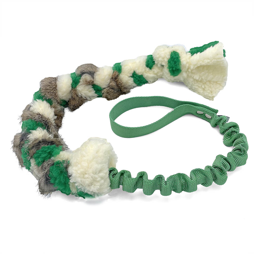 Bistos kampfläta med expander | Hundleksak med kaninpäls