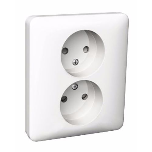 SCHNEIDER ELECTRIC Exxact 2-Vägs Vägguttag Ojordat - LEDshopen.se