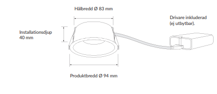 PLEJD DWN-02-B Downlight Deep Svart IP44 2200-4000K - LEDshopen.se