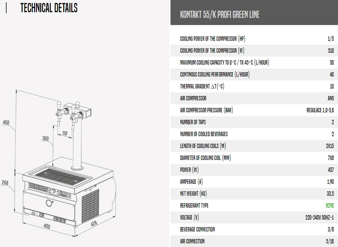 Lindr Kontakt 55/K Profi (2 haner + kompressor) - Mr. Malt
