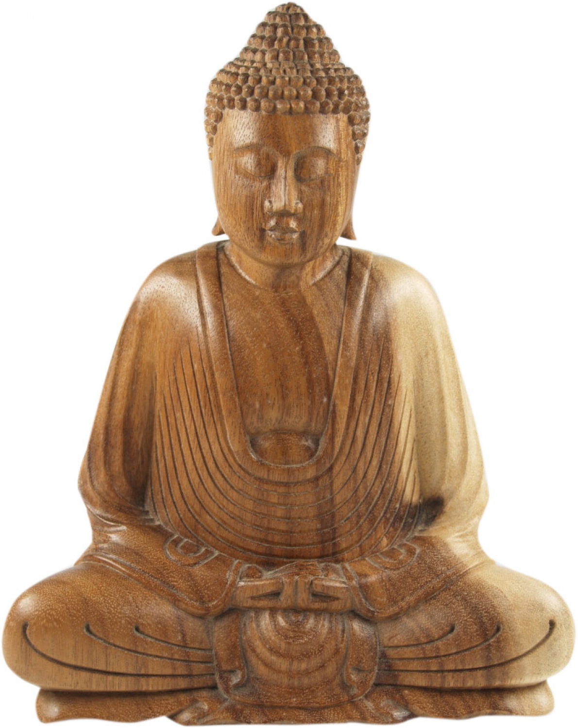 Stengarden.com - Mediterande Trä Buddha - Stor