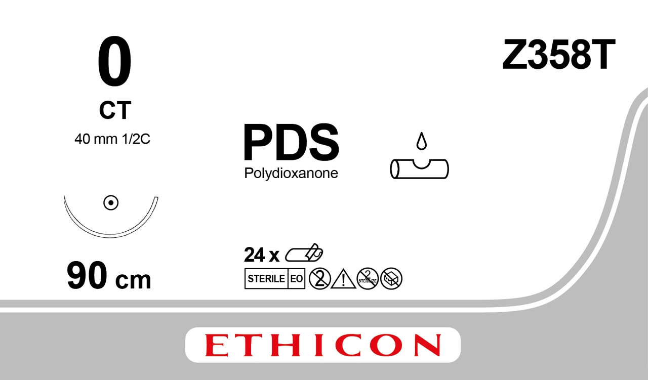 PDS II suture 0, Z358T, CT 90 cm purple - Suture Online