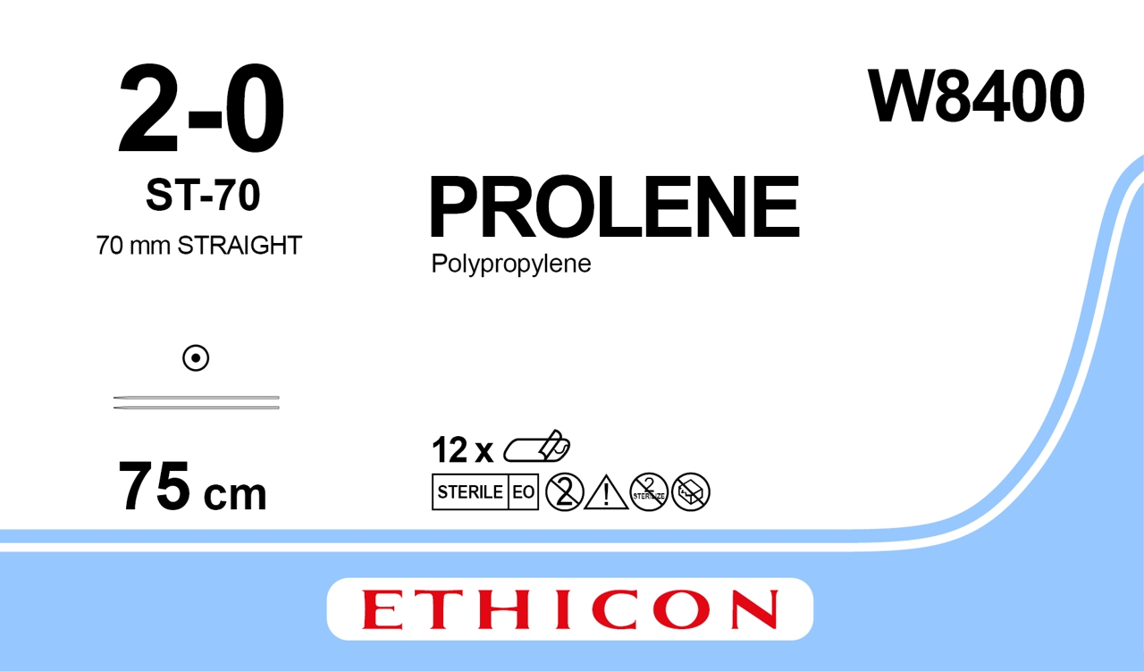 Prolene suture 2-0, W8400, 2XST-70 75 cm blue - Suture Online