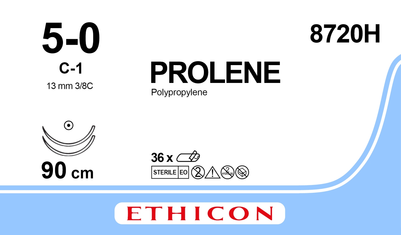 Prolene suture 5-0, 8720H, 2XC-1 90 cm blue - Suture Online